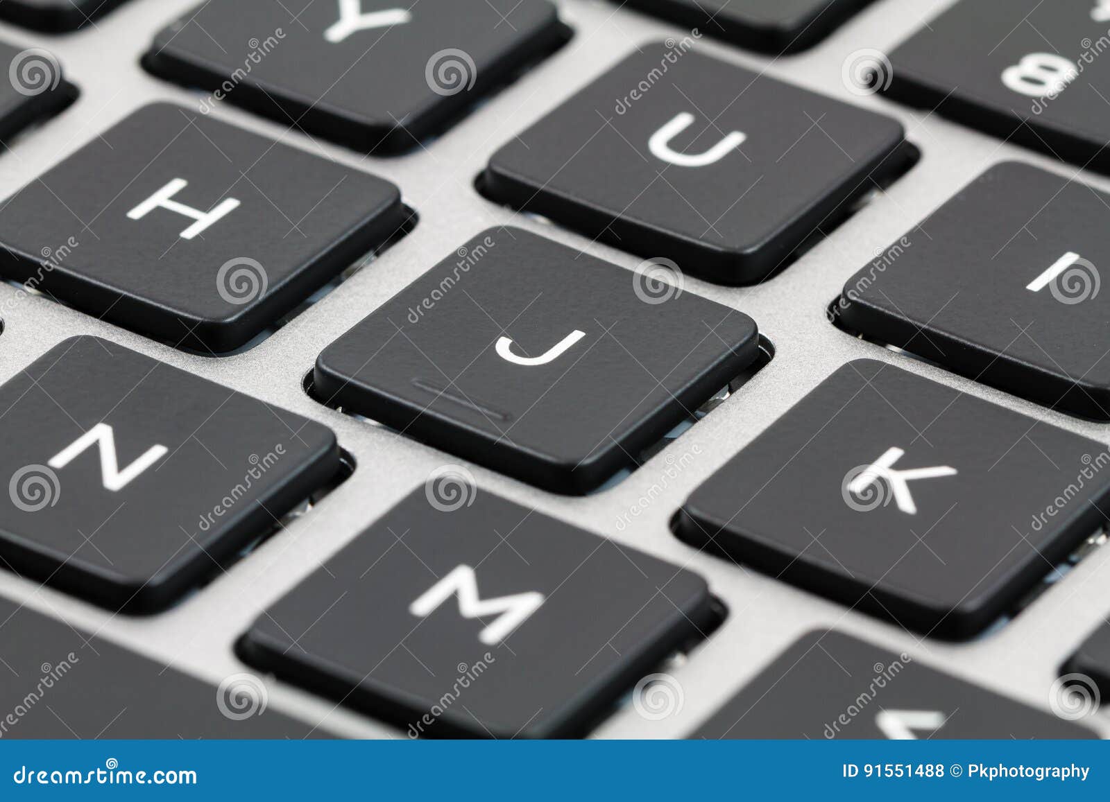 Laptop Keyboard with Black Keys. Closeup Stock Photo - Image of ...