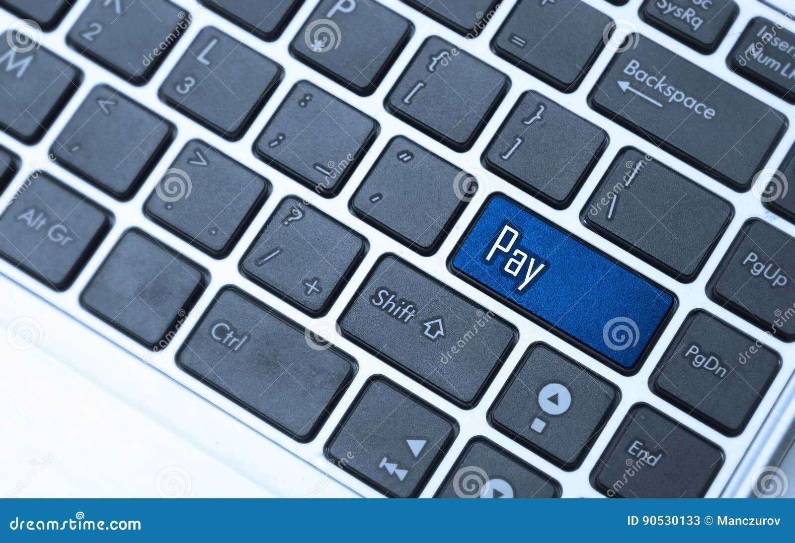 Laptop Keyboard with Pay Button Stock Image - Image of notebook ...