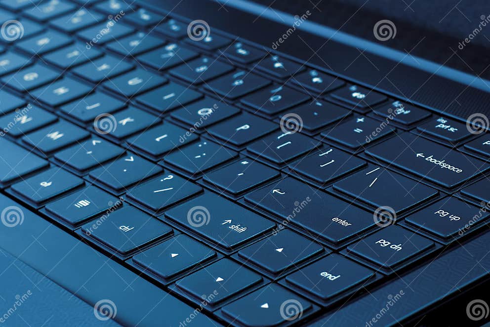 Laptop Keyboard (Blue Tone) Stock Photo - Image of browse, browsing ...