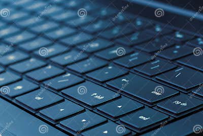 Laptop Keyboard (Blue Tone) Stock Image - Image of desktop, control ...