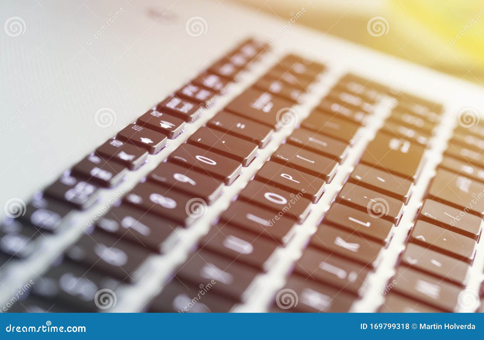 Laptop Keyboard Buttons Technology Sunlight Stock Photo - Image of girl ...