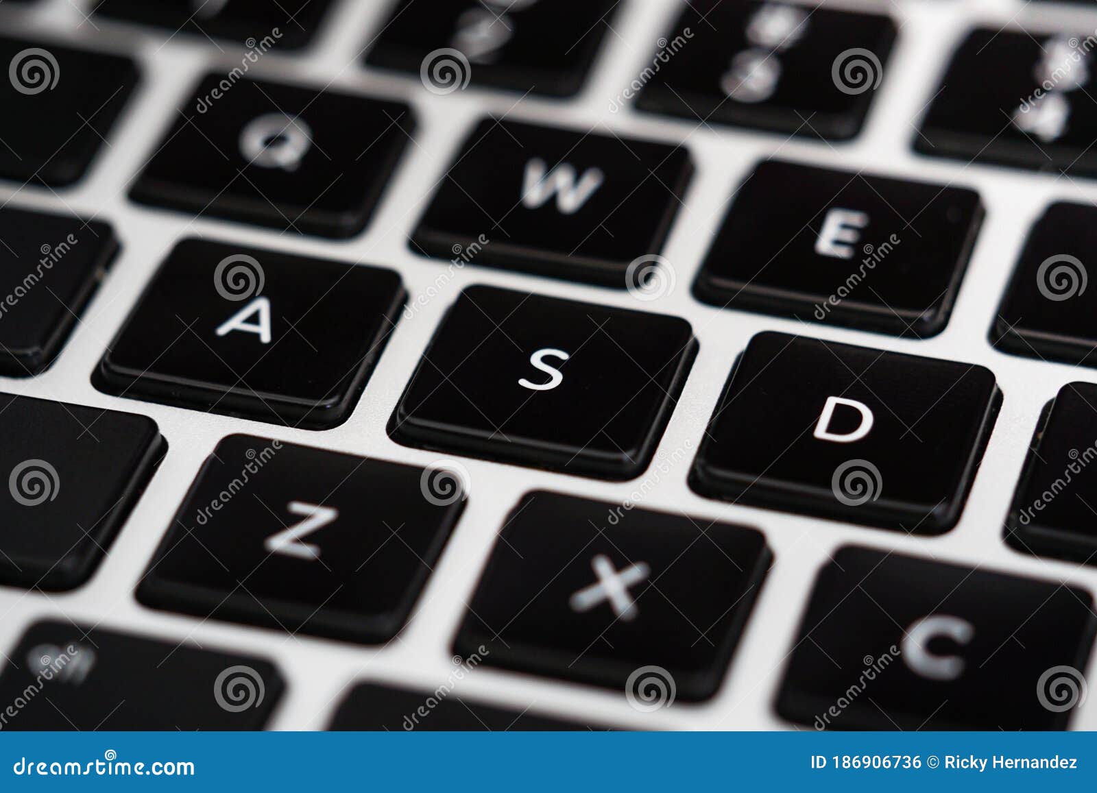 Laptop keyboard close-up stock photo. Image of modern - 186906736