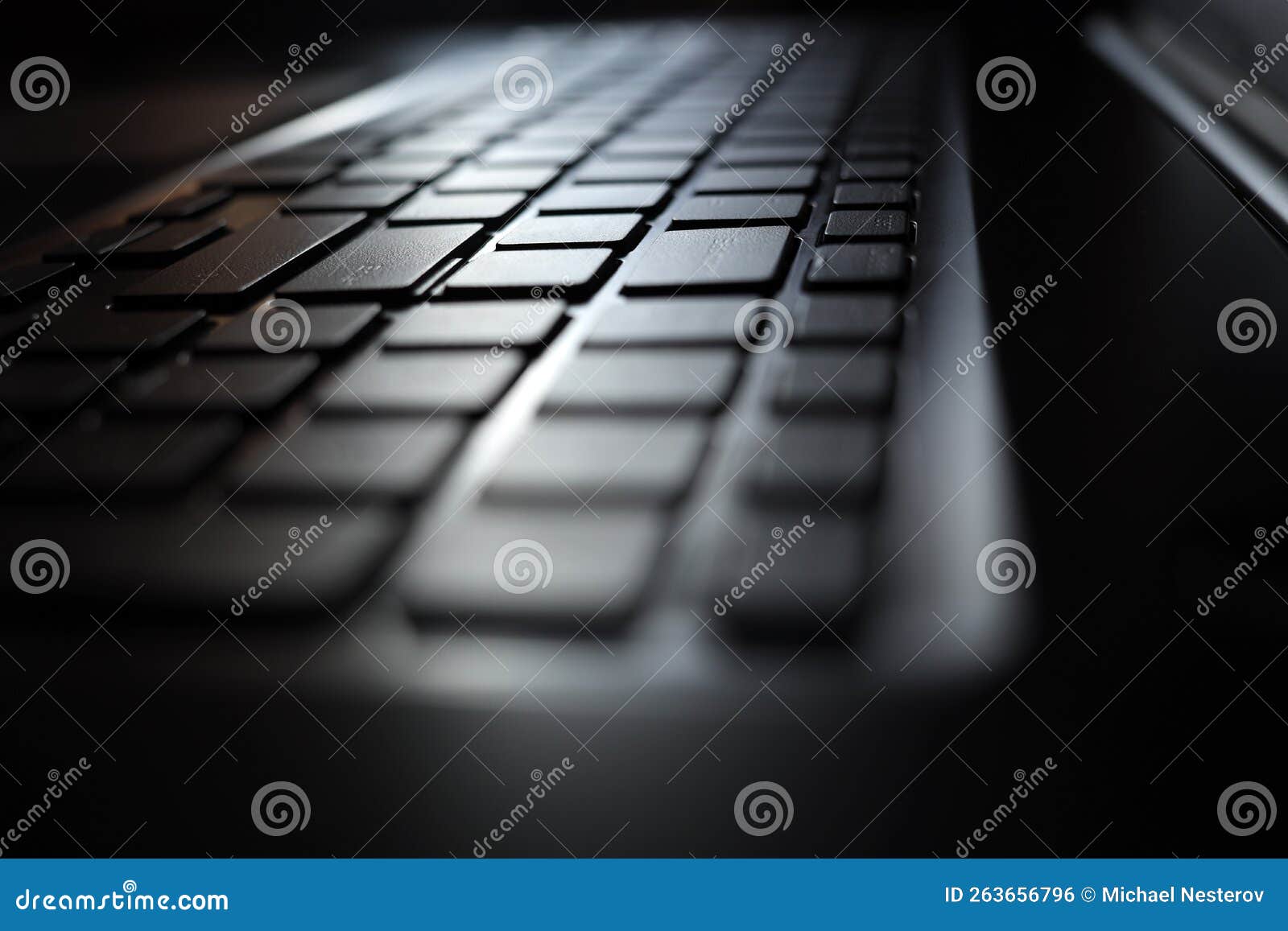 Laptop Keyboard in the Dark at Night. the Concept of an Article by a ...