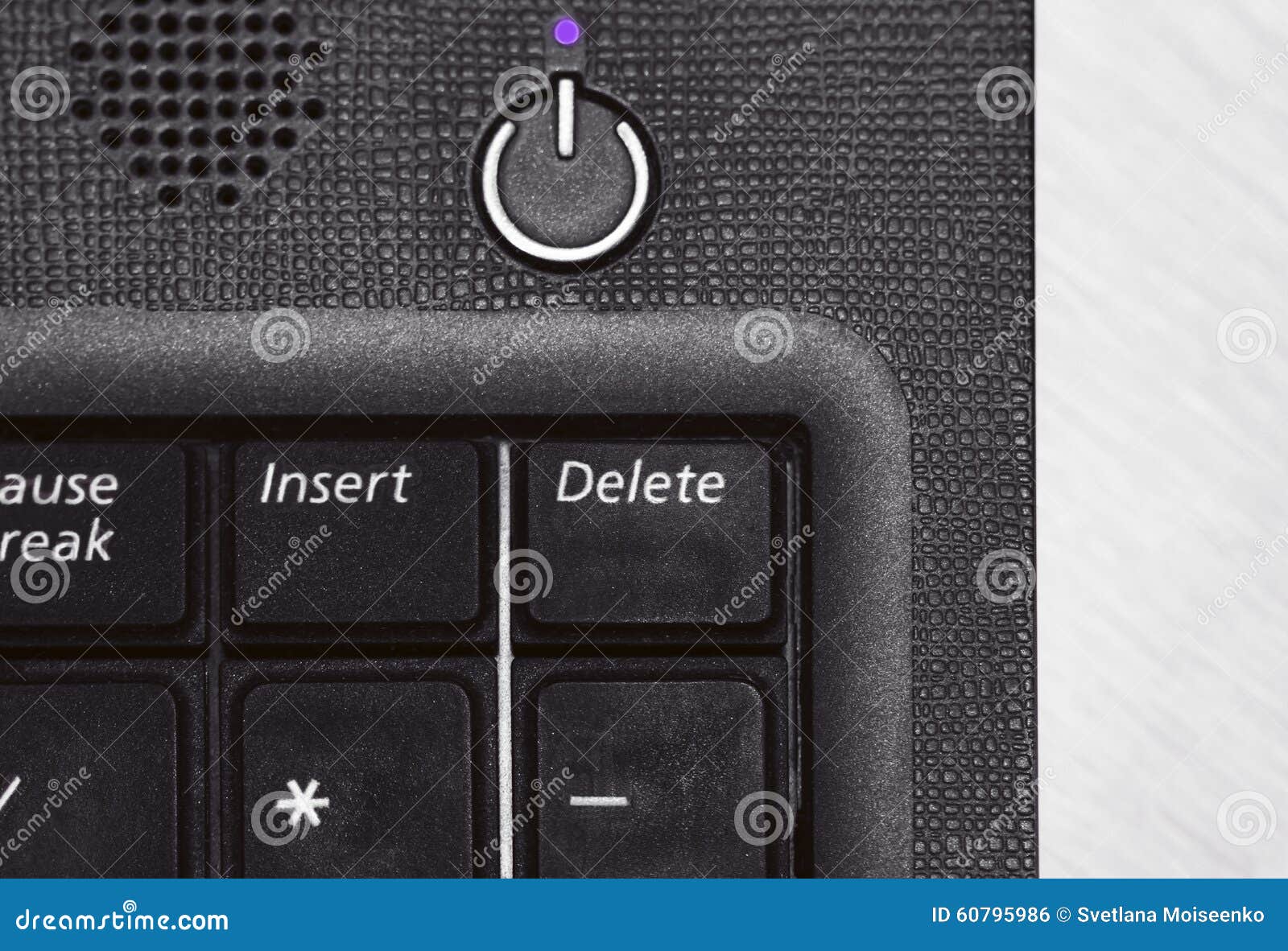 Laptop Keyboard with Delete Button in Black and White Stock Photo ...