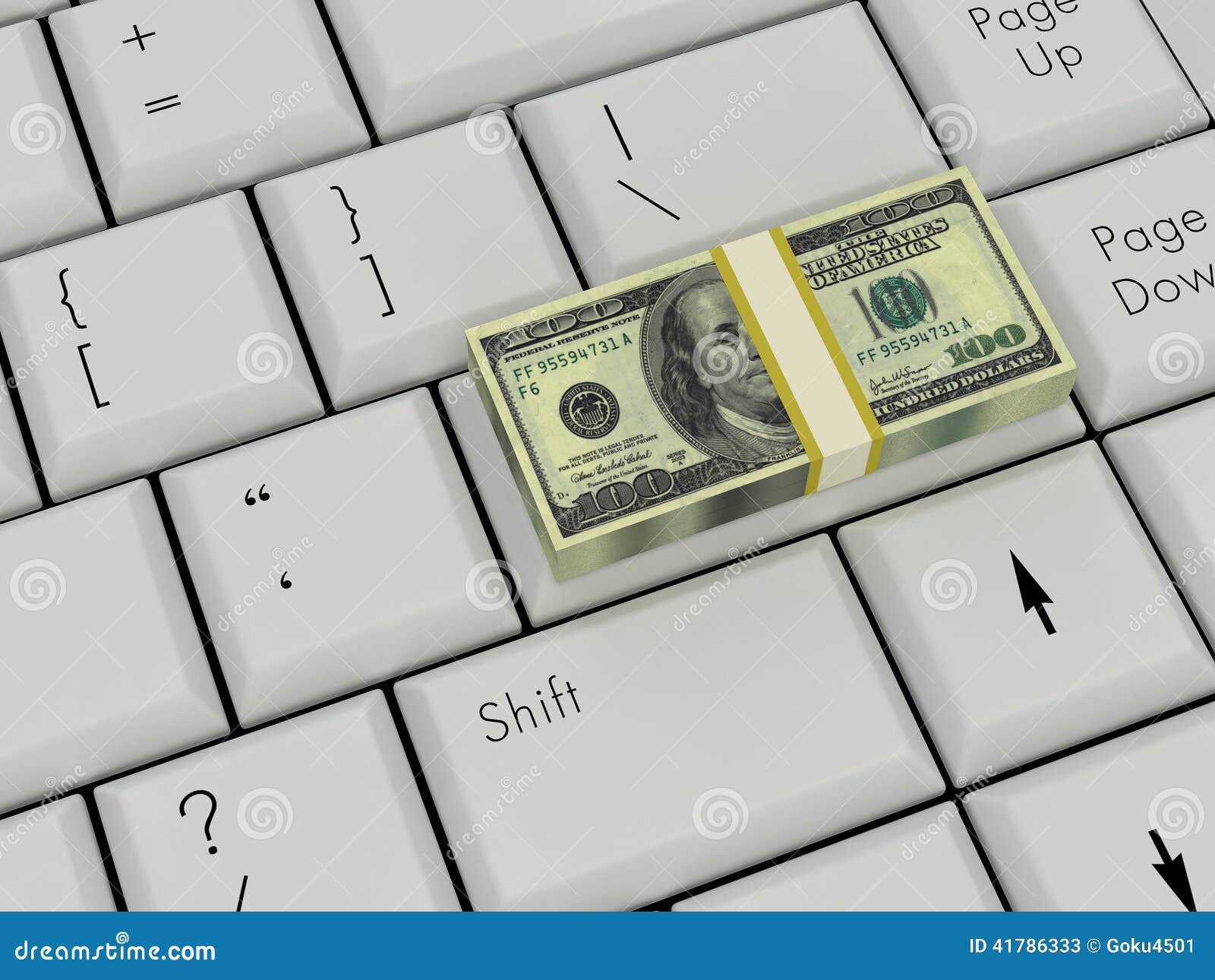 Laptop Keyboard with Dollar Money Stock Illustration - Illustration of ...
