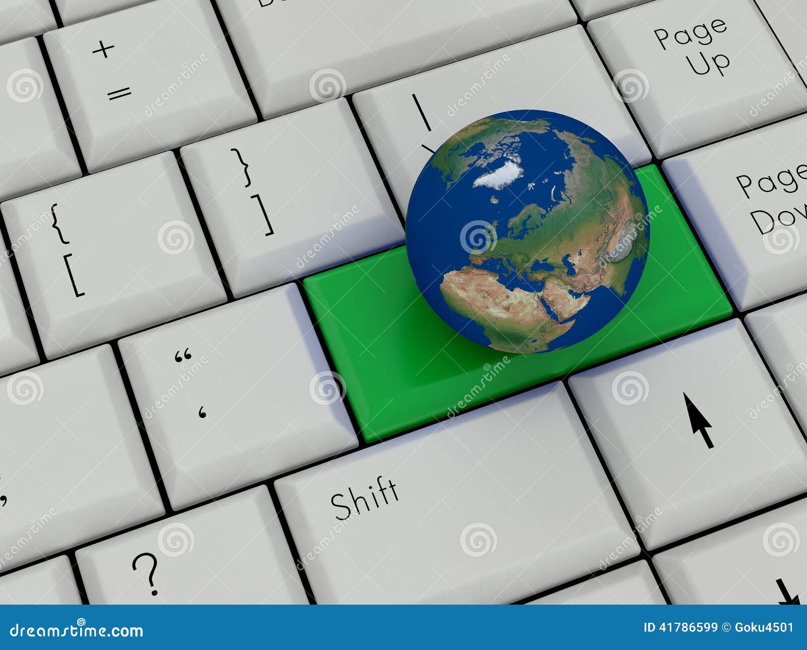 Laptop Keyboard with Earth stock illustration. Illustration of shot ...