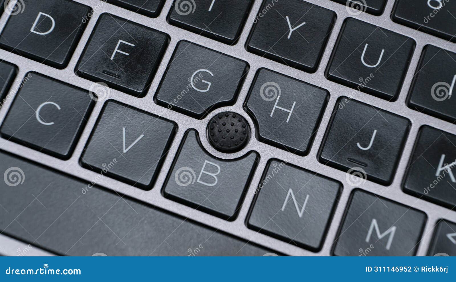 Laptop Keyboard with Focus on Pointing Stick Track Point Stock Photo ...