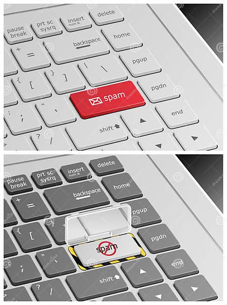 Laptop Keyboard with Spam Buttons Stock Vector - Illustration of ...