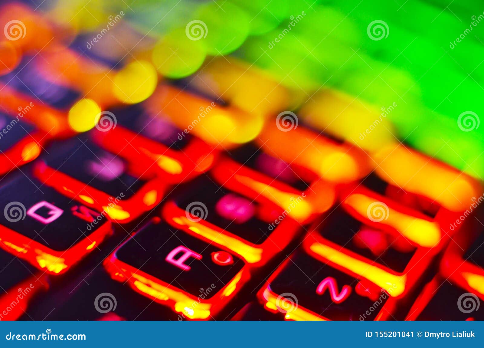 Laptop Keyboard with Red Backlight. Buttons Closeup Stock Image - Image ...