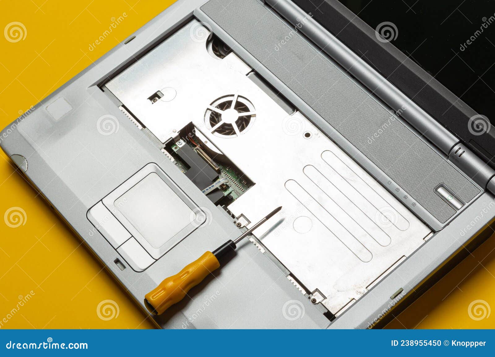 A Laptop Repair, Notebook with Keyboard Removed Stock Photo - Image of ...