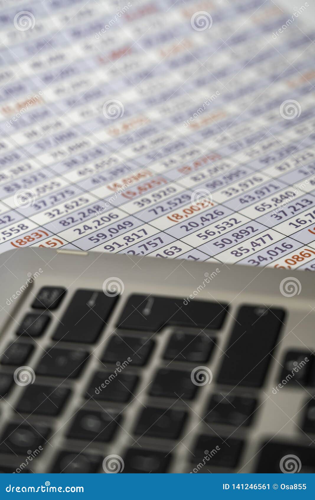 Laptop Keyboard With Spreadsheet In The Background Royalty-Free Stock ...