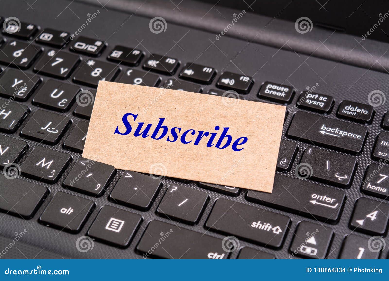 Subscribe note stock photo. Image of note, banner, metal - 108864834