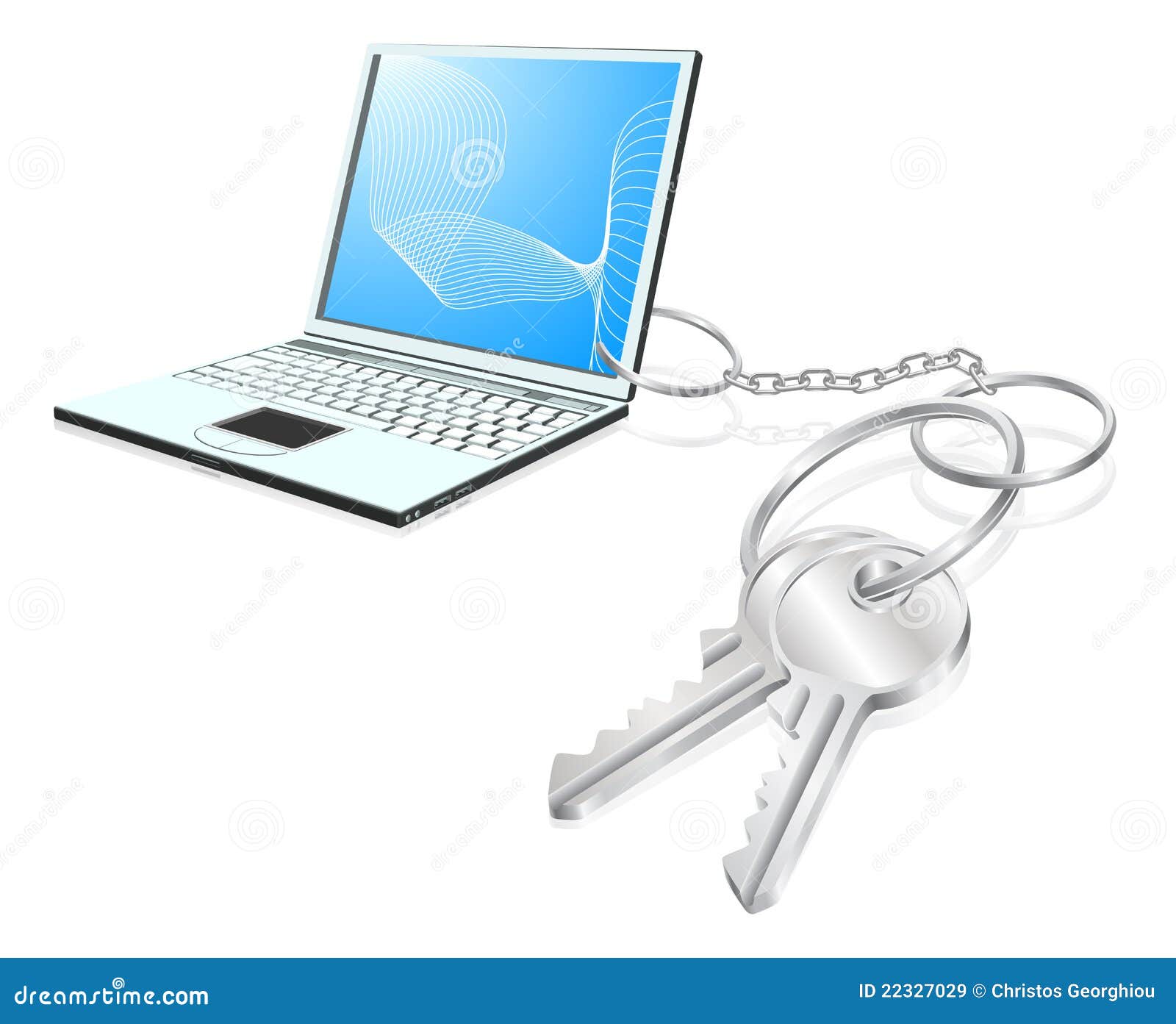 Laptop keys access concept stock vector. Illustration of encryption ...