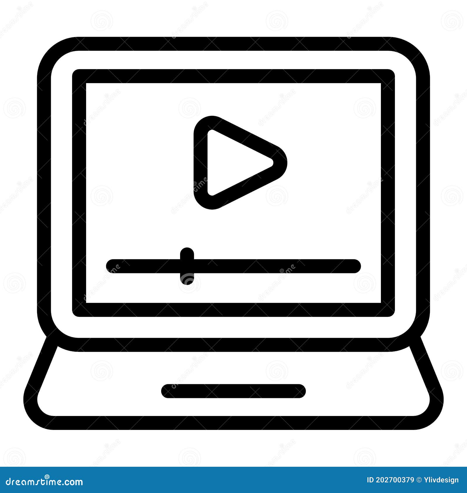 Laptop Learning Icon, Outline Style Stock Vector - Illustration of line ...