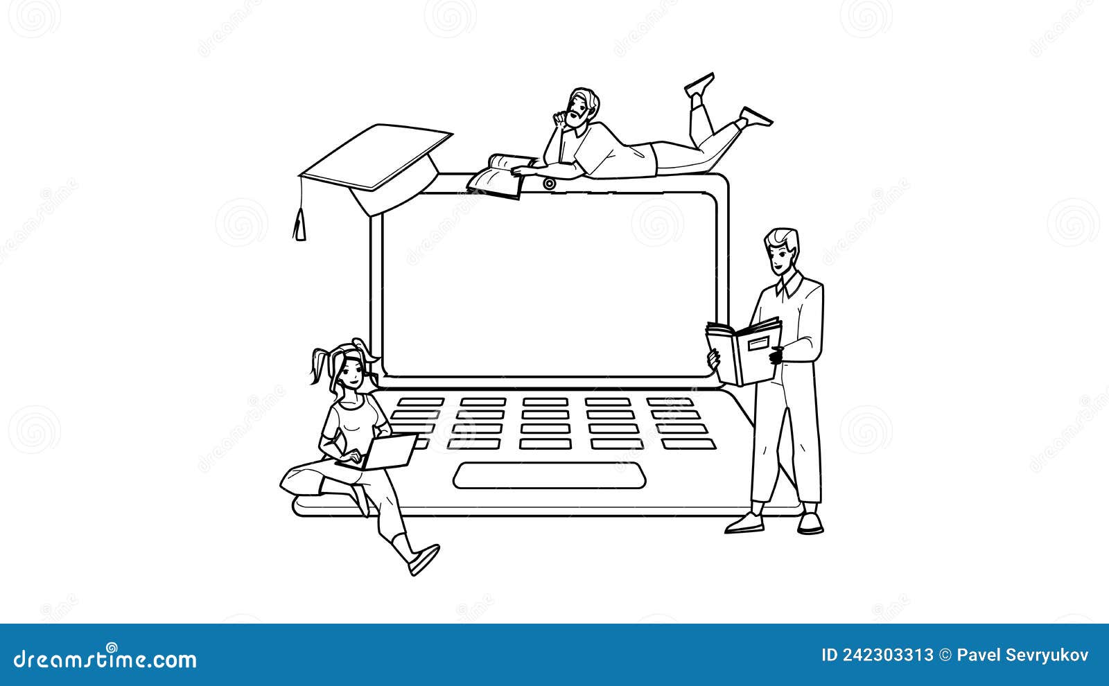 Laptop learning vector stock vector. Illustration of conference - 242303313