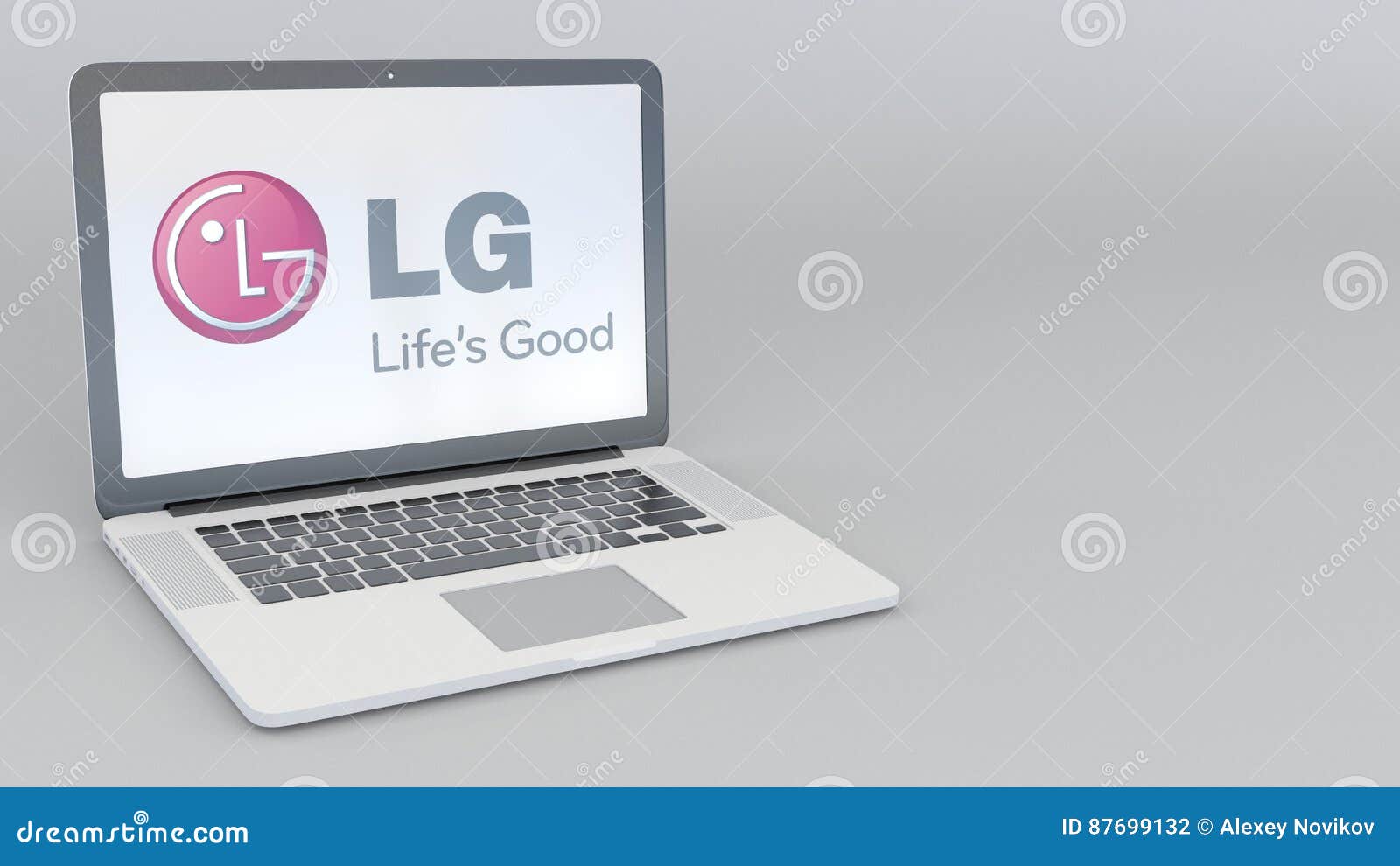 Laptop with LG Corporation Logo. Computer Technology Conceptual ...