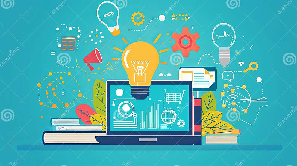 A Laptop with a Light Bulb Placed on Top, Symbolizing EdTech, Online ...