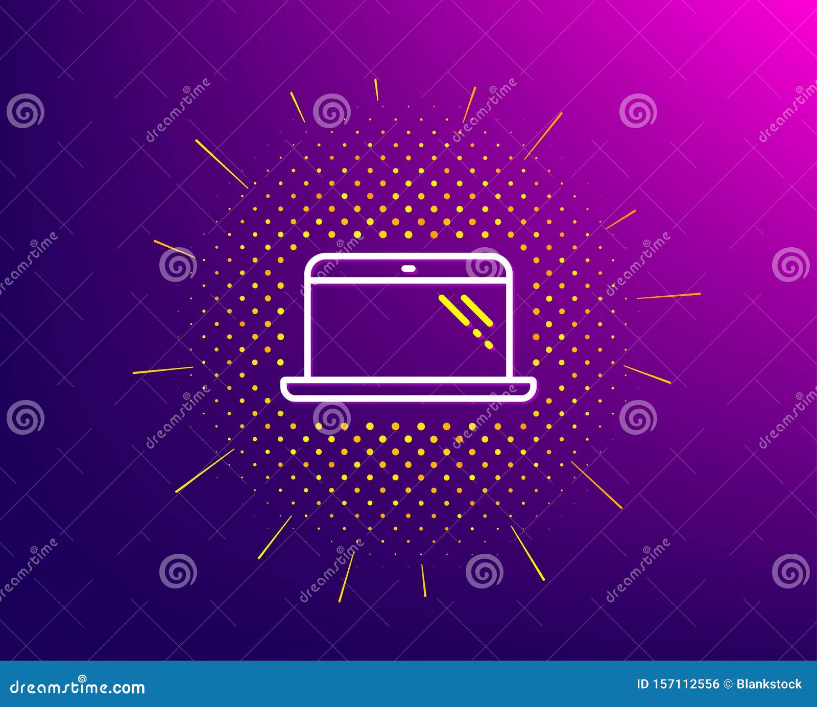 Laptop Line Icon. Mobile Computer Device Sign. Vector Stock Vector ...