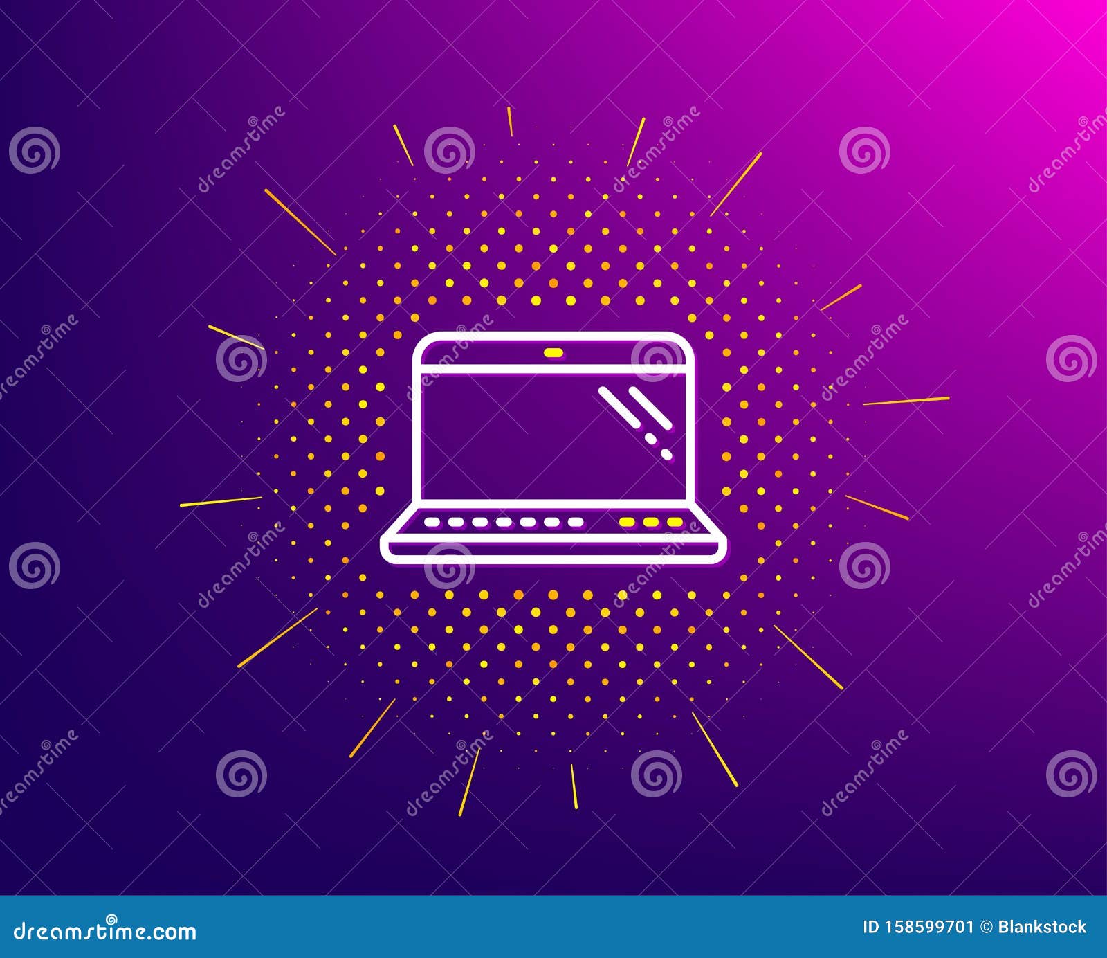Laptop Line Icon. Mobile Computer Device Sign. Vector Stock Vector ...