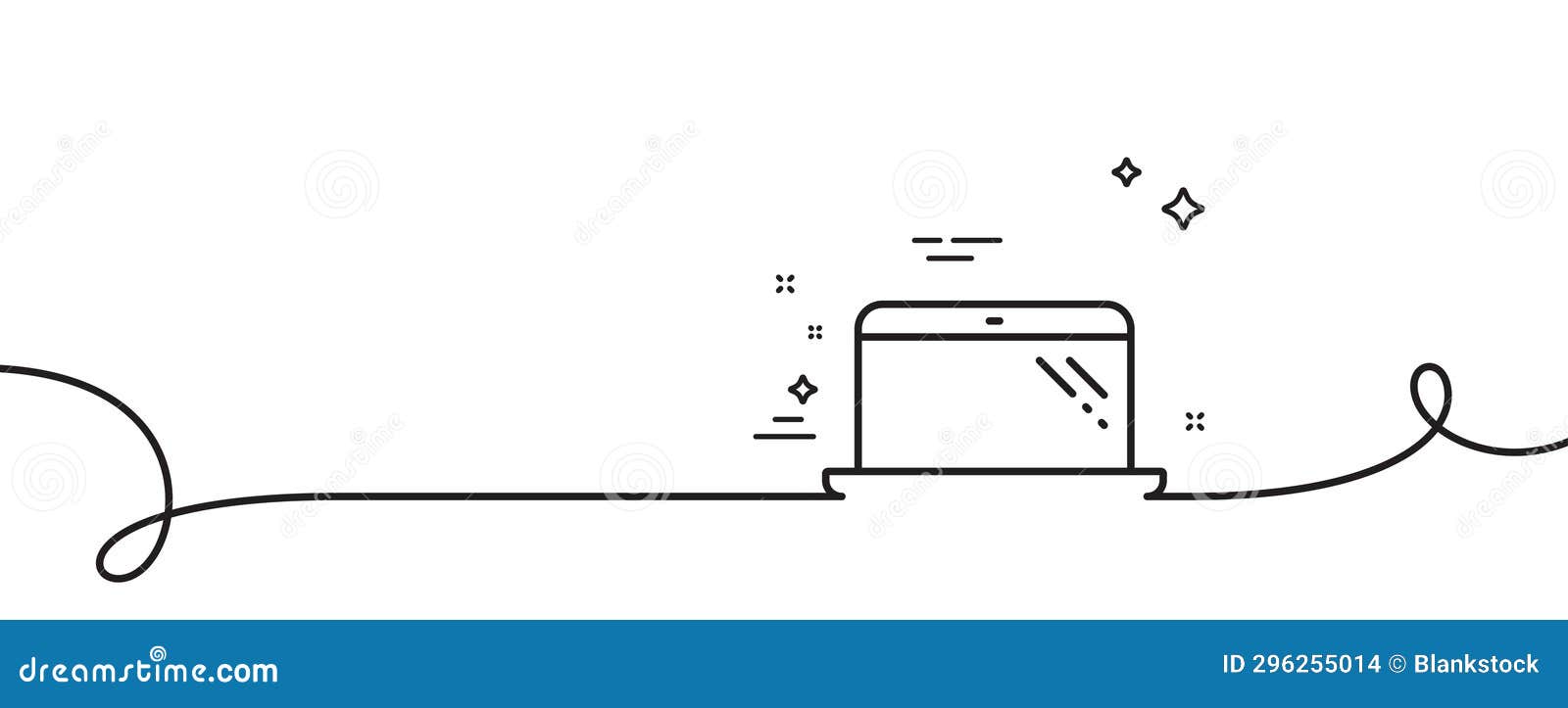 Laptop Line Icon. Mobile Computer Device Sign. Continuous Line with ...
