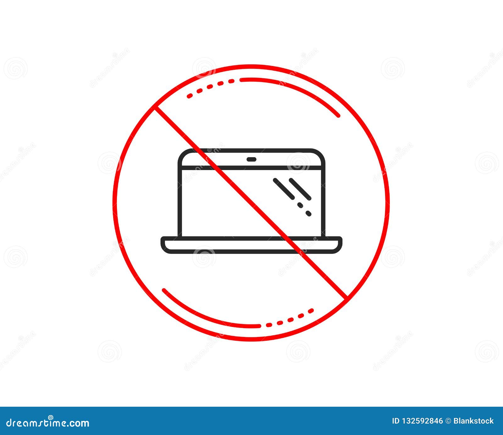 Laptop Line Icon. Mobile Computer Device Sign. Vector Stock Vector ...