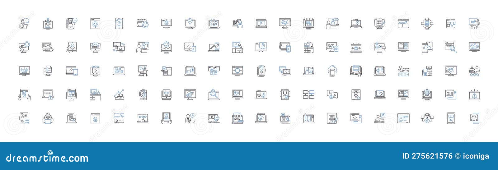 Laptop Line Icons Collection. Portable, Sleek, Efficient, Convenient ...