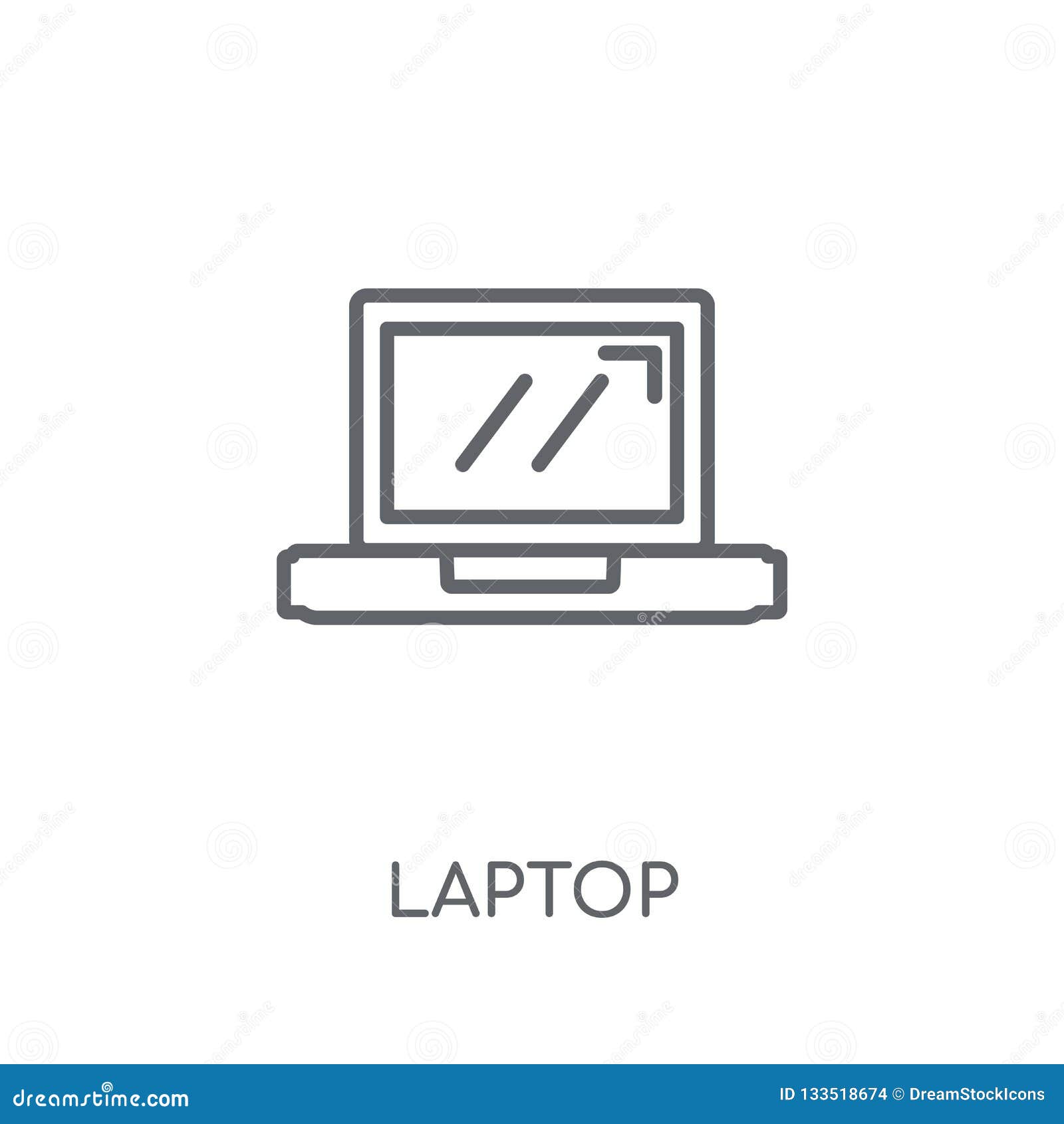 Laptop Linear Icon. Modern Outline Laptop Logo Concept on White Stock ...