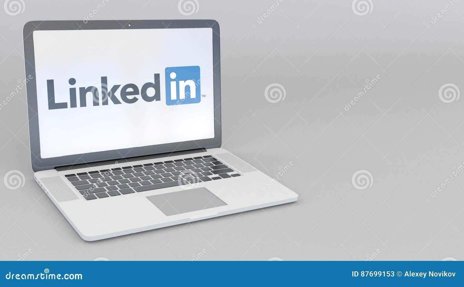 Laptop with LinkedIn Logo. Computer Technology Conceptual Editorial 3D ...