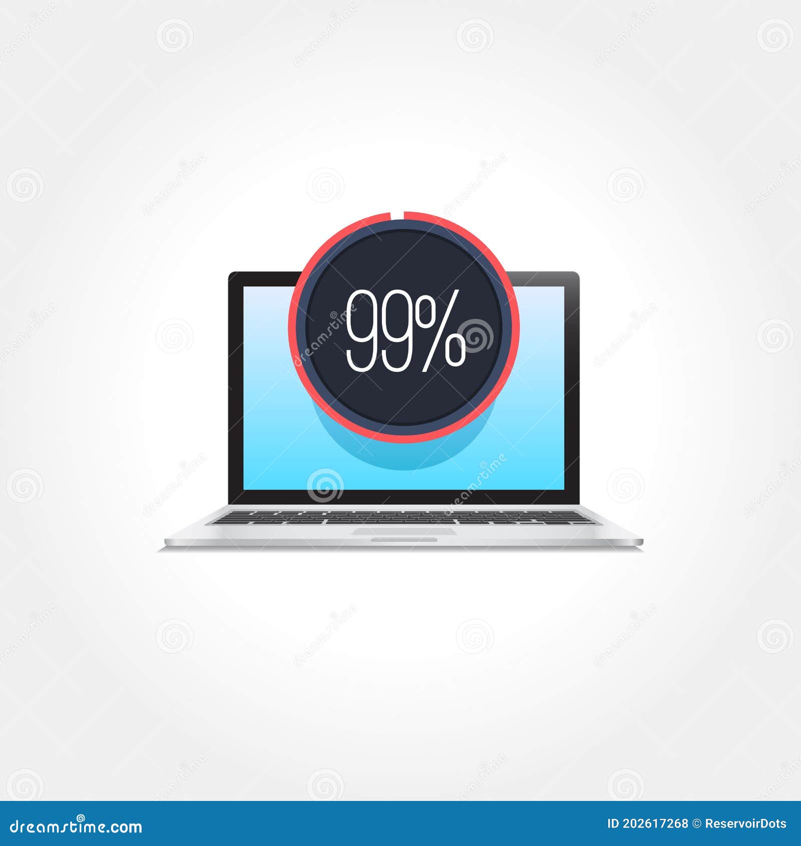 Laptop With Loading Icon And Updating Progress Bar Vector Symbol, Flat ...