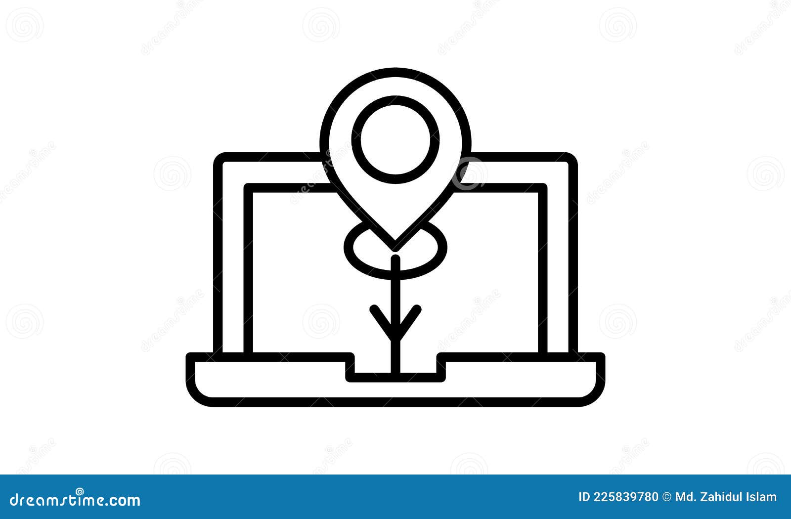 Laptop Location Icon. Navigation Symbol. GPS Pointer Sign Stock Vector ...