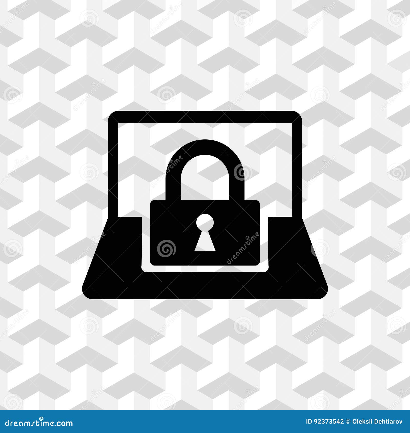 Laptop Lock Icon Stock Vector Illustration Flat Design Stock Vector ...