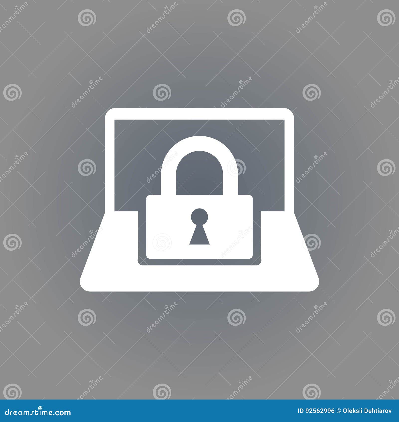 Laptop Lock Icon Stock Vector Illustration Flat Design Stock Vector ...
