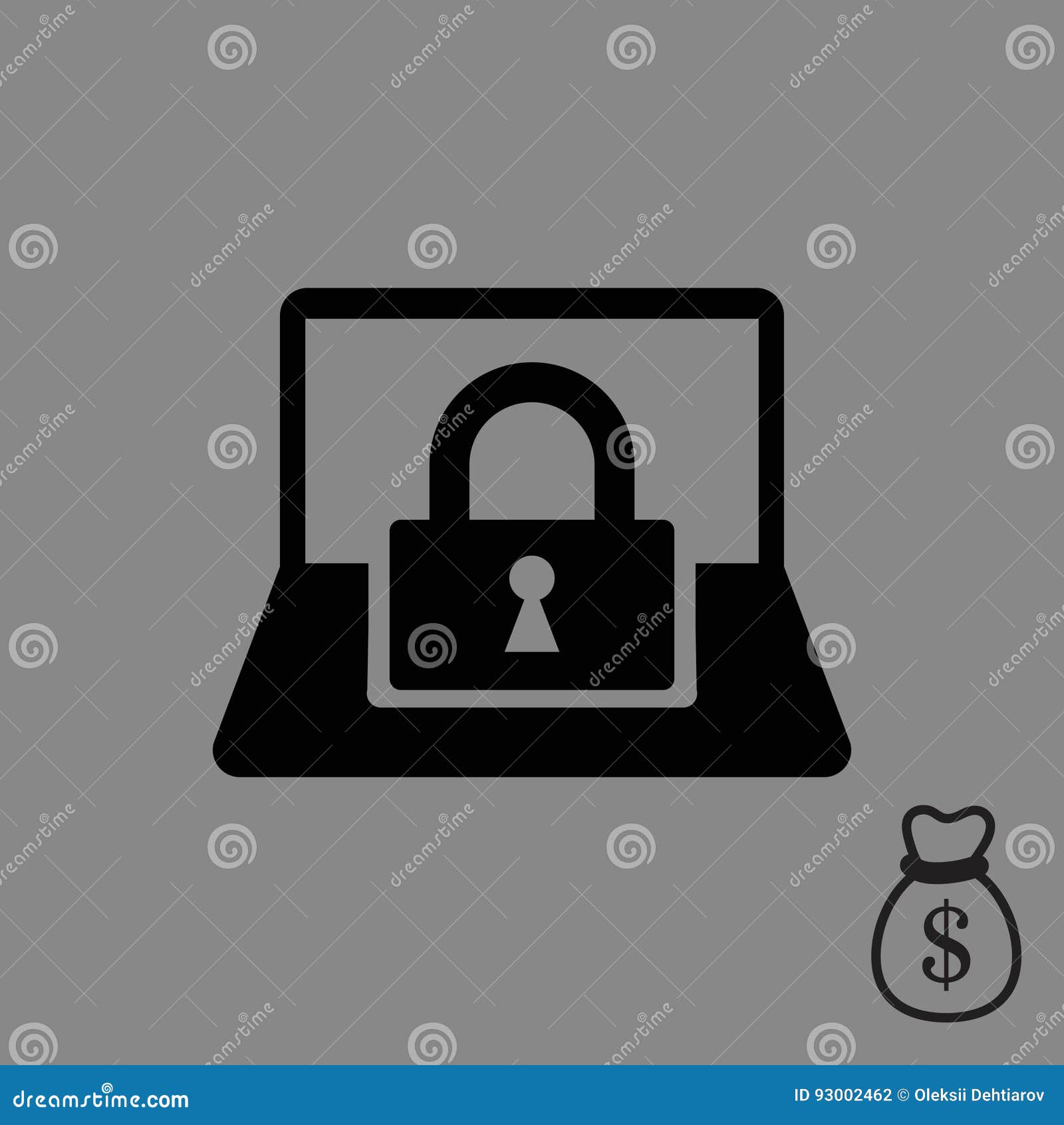 Laptop Lock Icon Stock Vector Illustration Flat Design Stock Vector ...