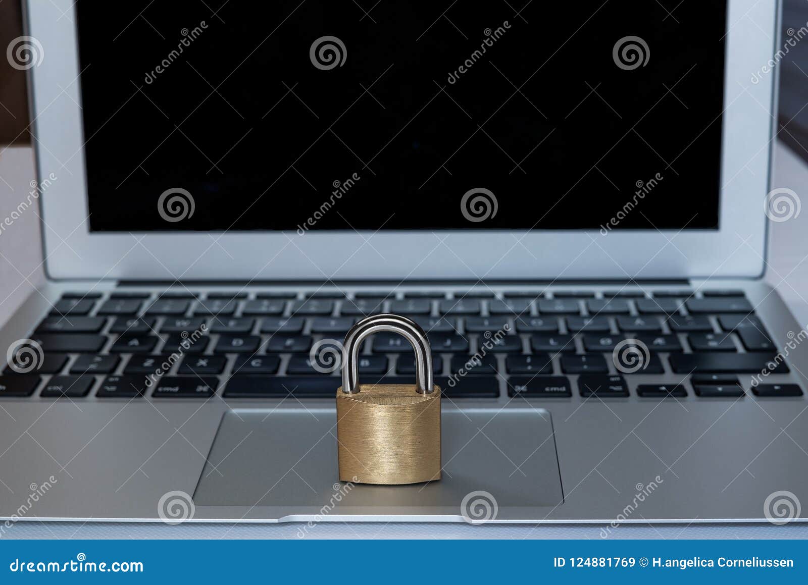 A Laptop with a Lock Infront As a Concept of Gdpr, Cybersecurity or ...