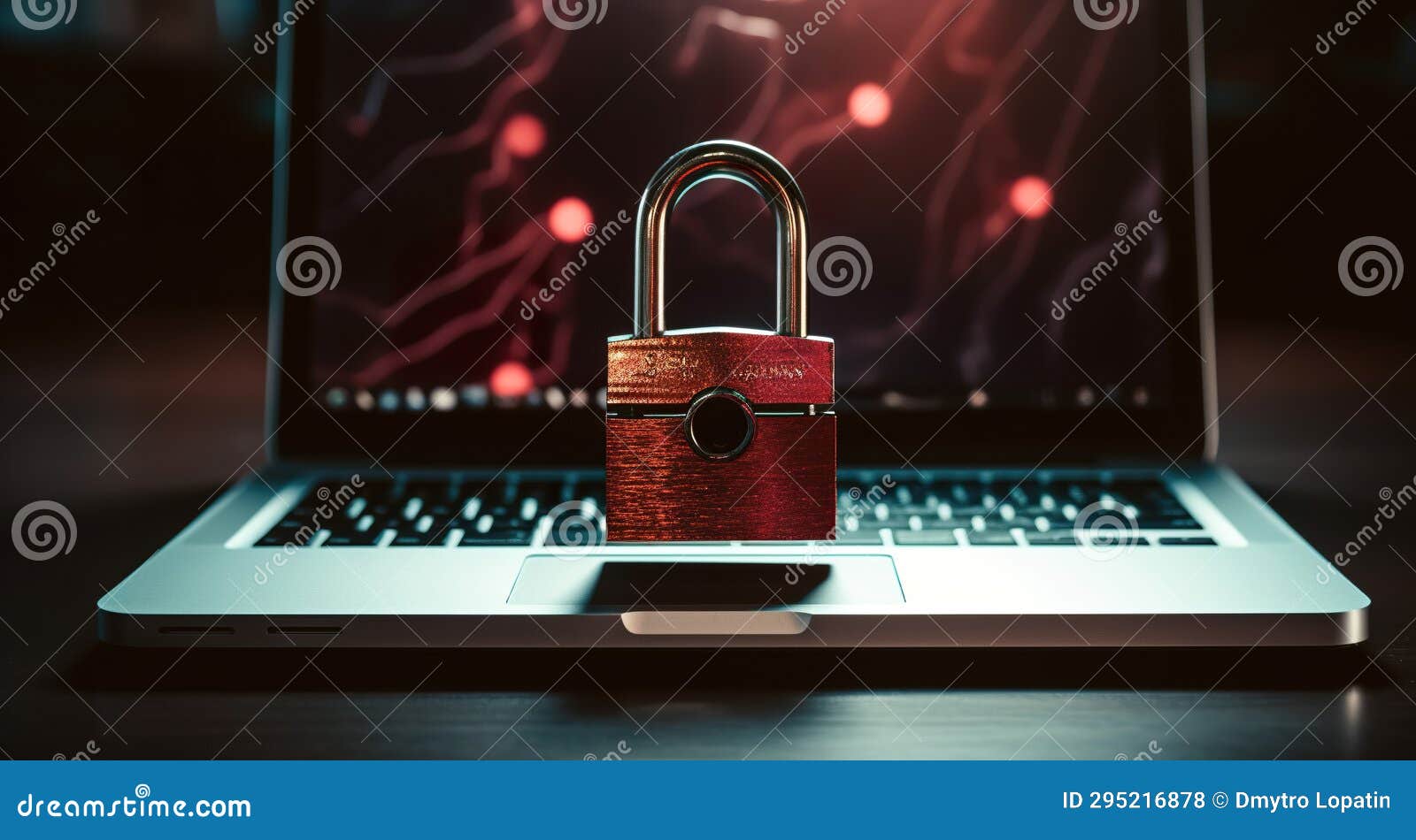 Laptop and Lock, Personal Computer Safety and Security Concept, Data ...