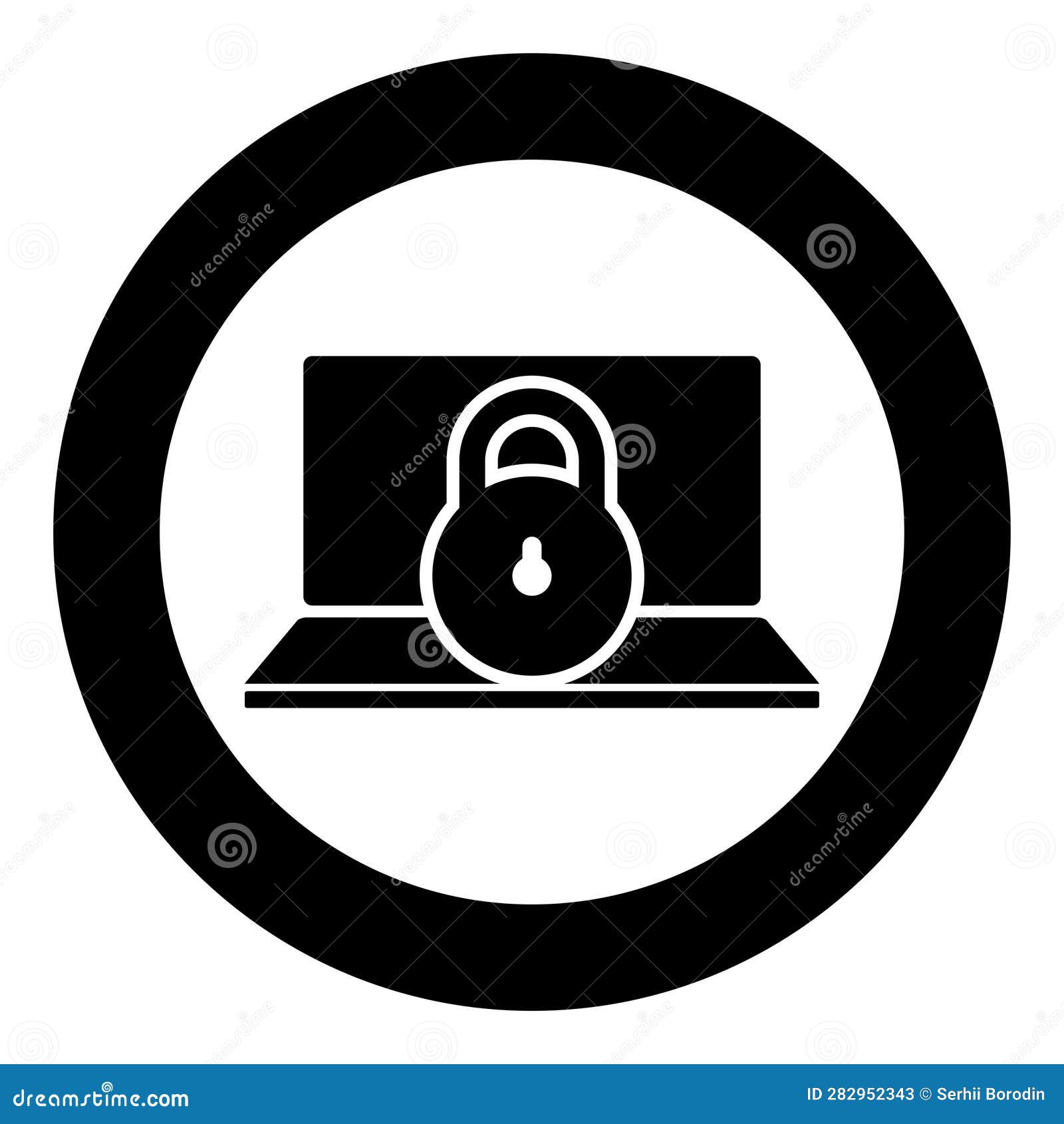 Laptop Lock Personal Data Security Cyber Access Concept Locked Padlock ...