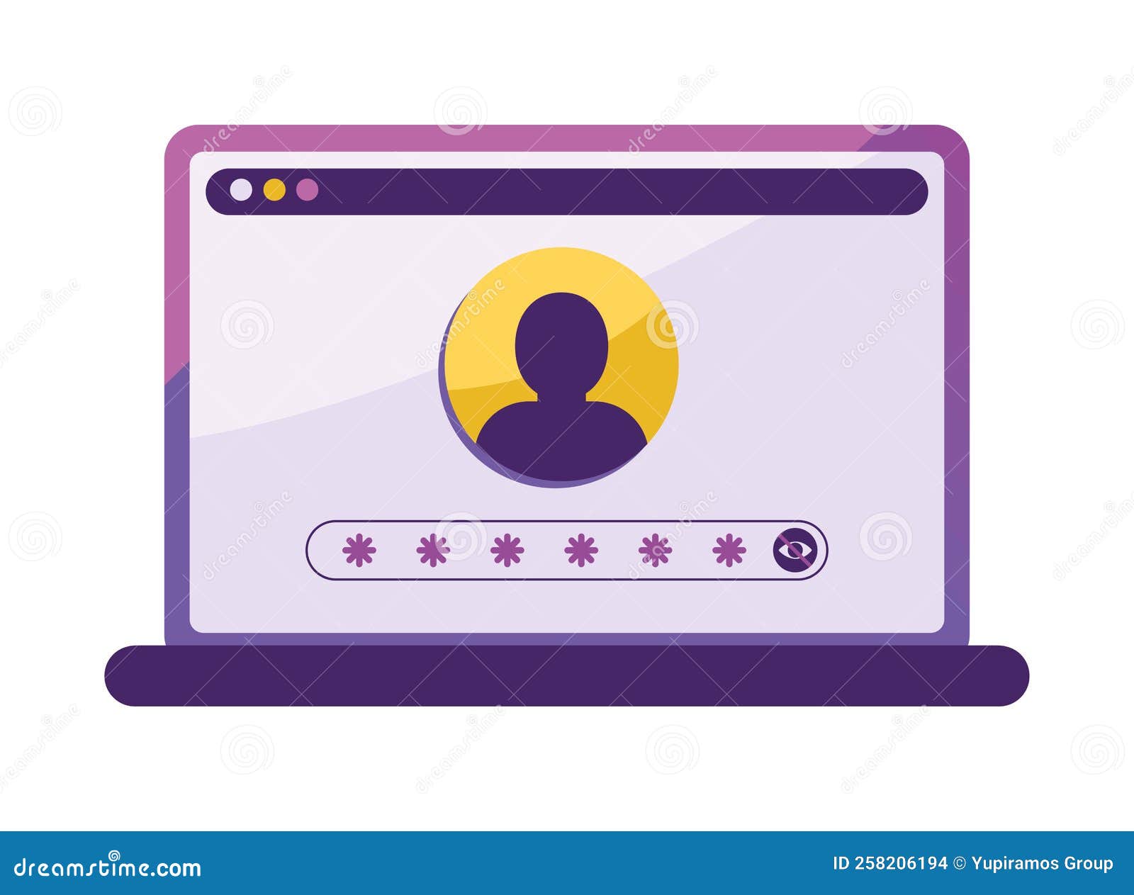 Laptop login data privacy stock illustration. Illustration of isolated ...
