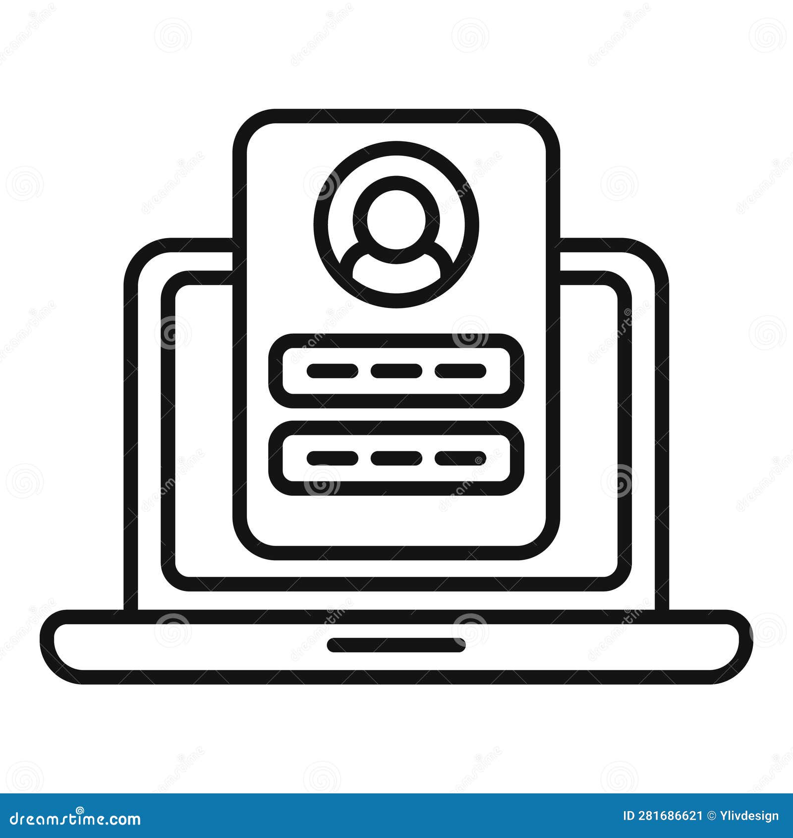 Laptop Login Icon Outline Vector. Mobile Account Stock Vector ...