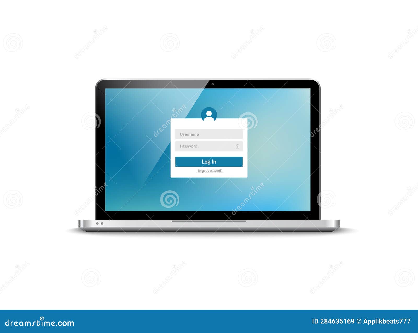 Laptop Login Password on Lock Screen. Computer Security Protection ...