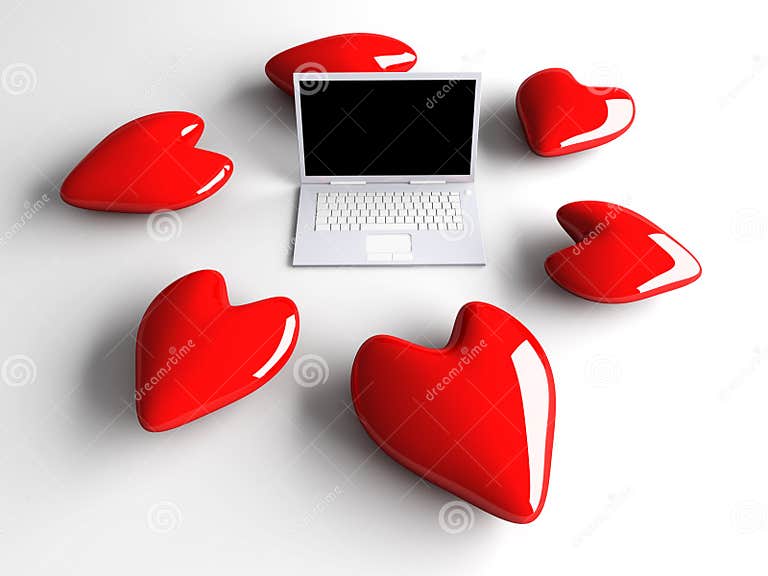 Laptop in Love stock illustration. Illustration of partnership - 16711858