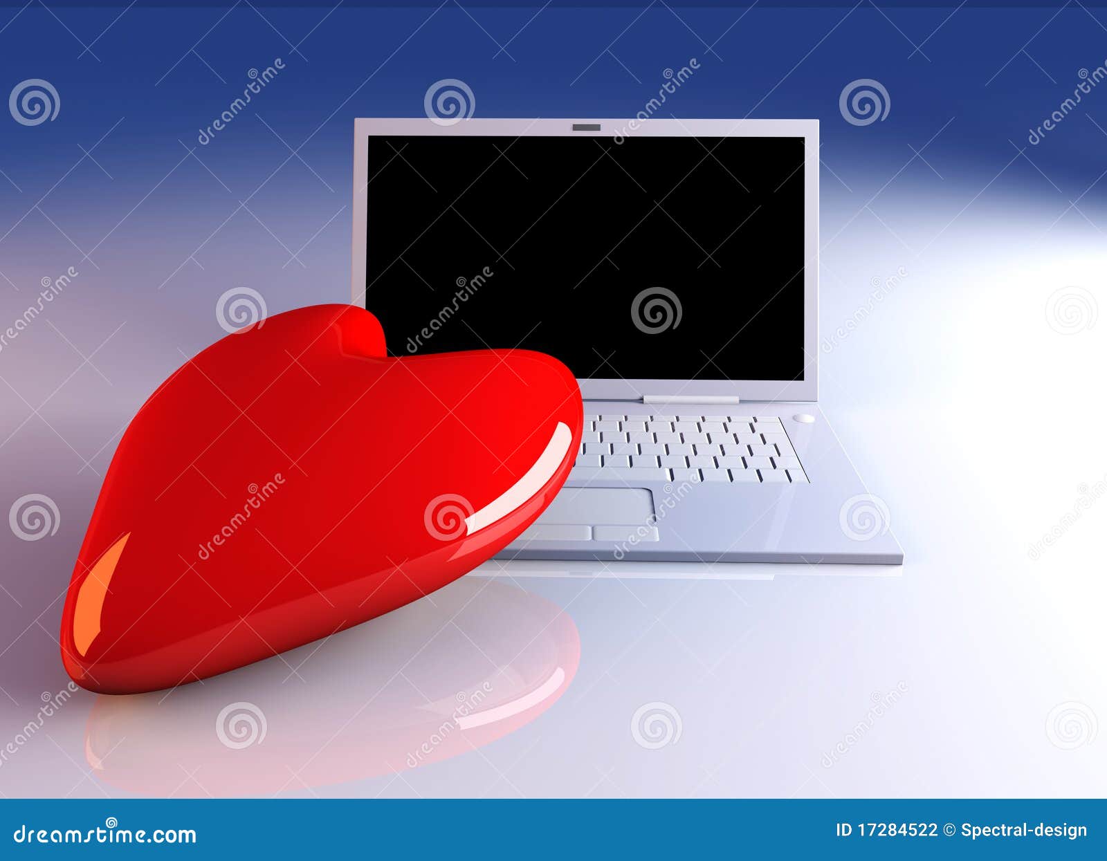 Laptop in Love stock illustration. Illustration of equipment - 17284522