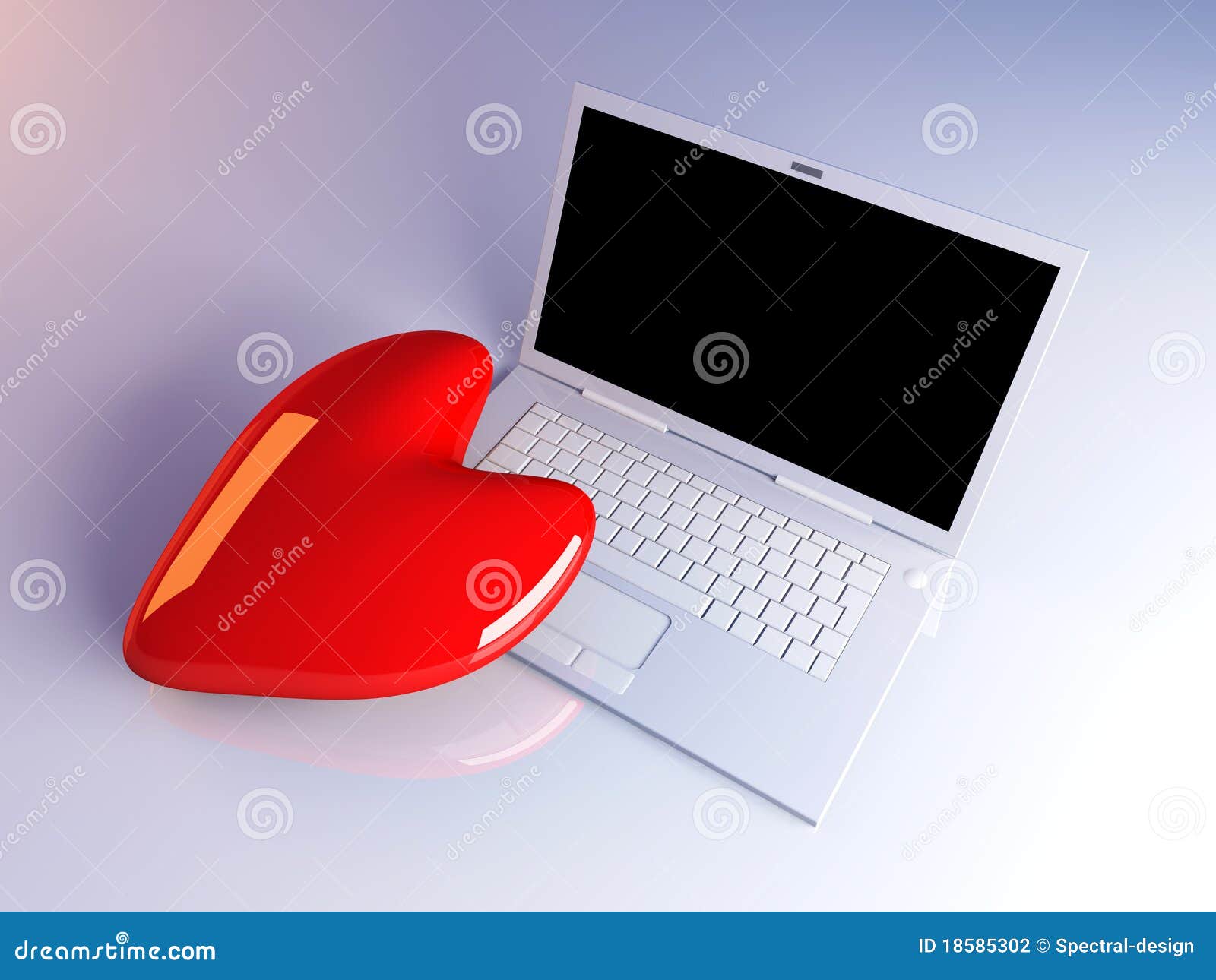 Laptop in Love stock illustration. Illustration of laptop - 18585302