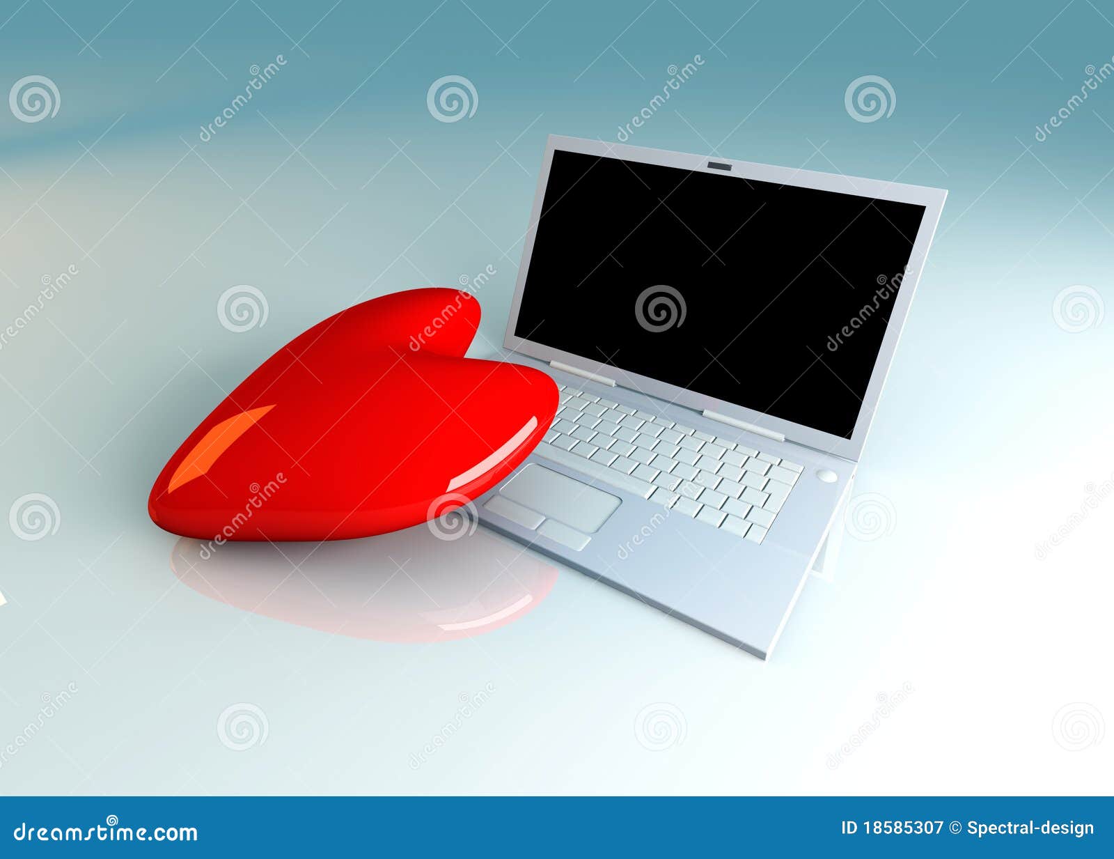 Laptop in Love stock illustration. Illustration of computer - 18585307