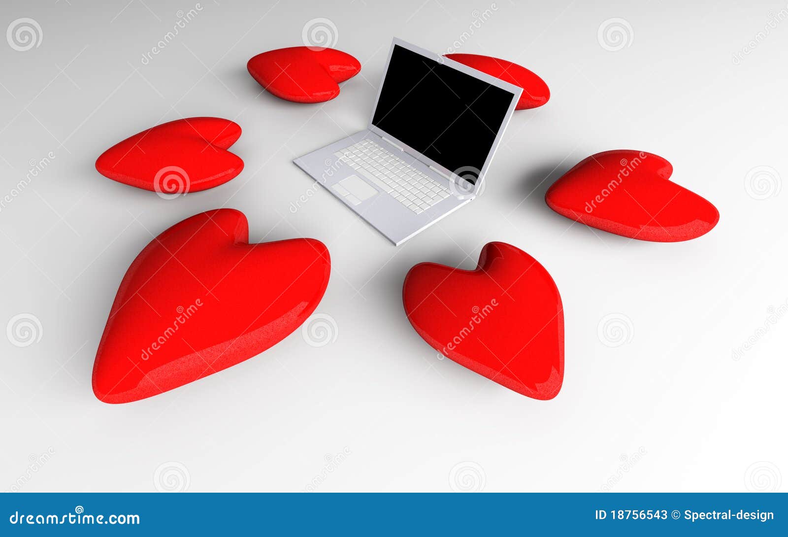 Laptop in Love stock illustration. Illustration of keyboard - 18756543