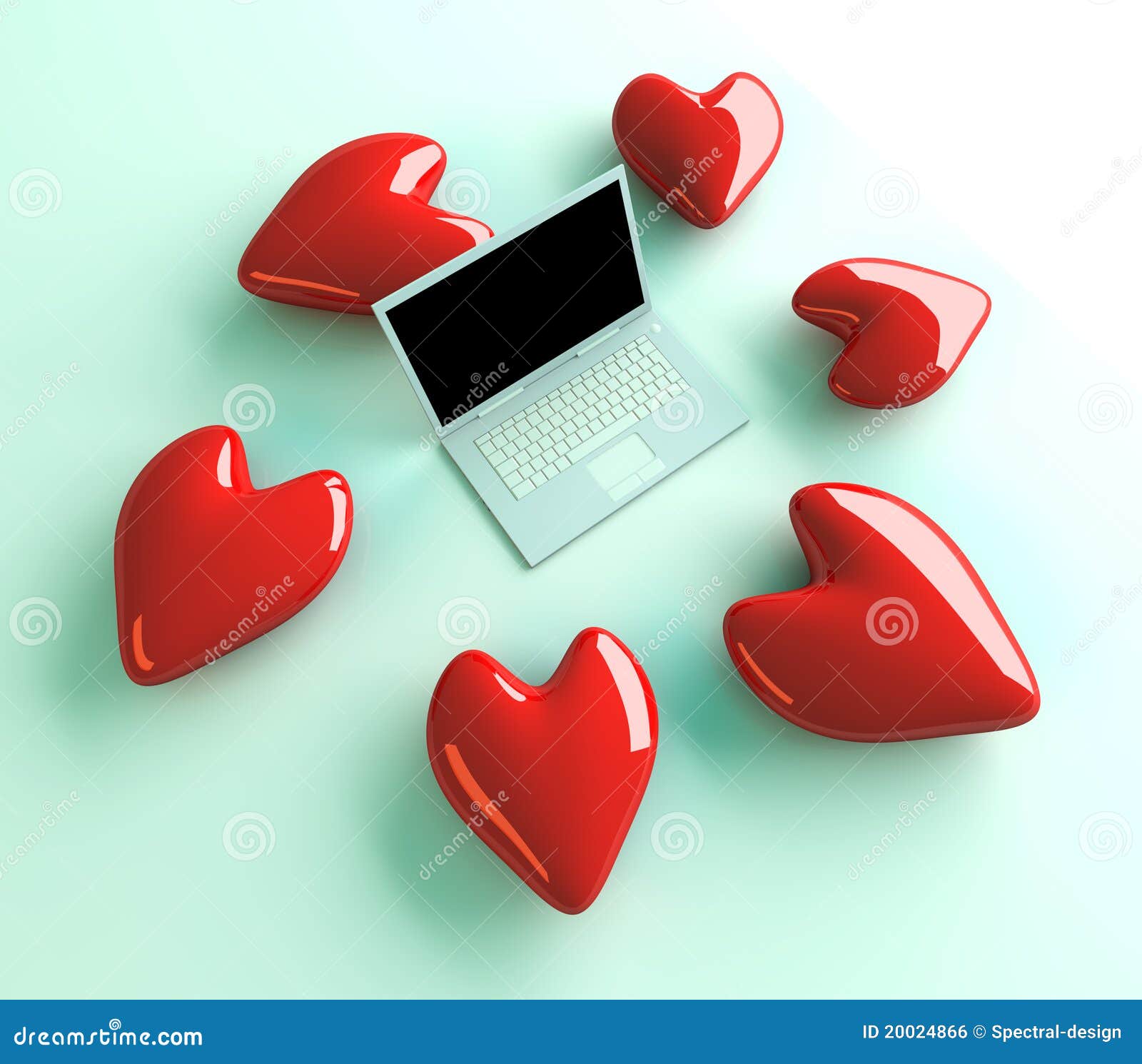 Laptop in Love stock illustration. Illustration of partnership - 20024866