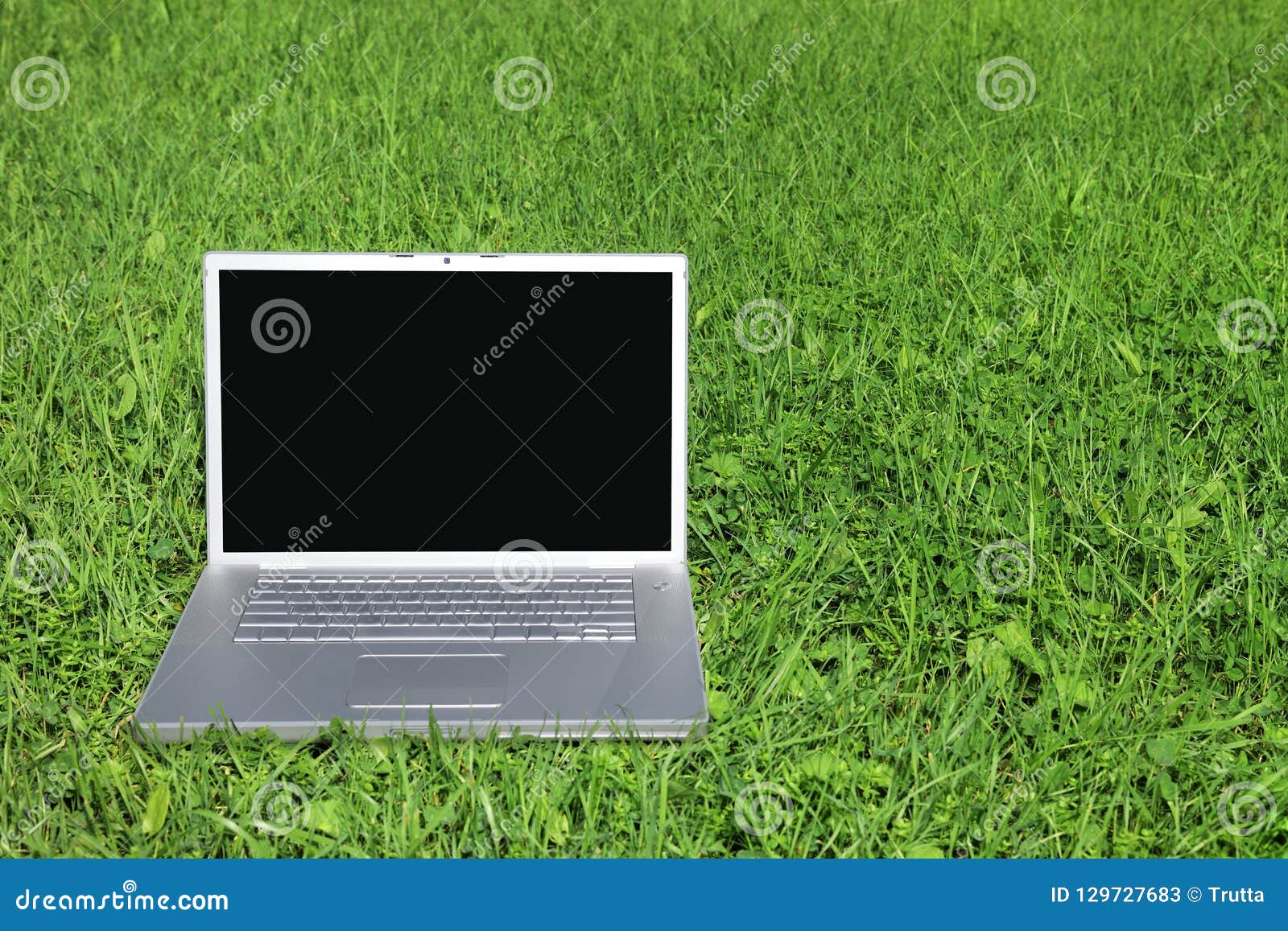 Laptop Lying on Green Grass Stock Image - Image of grass, fresh: 129727683