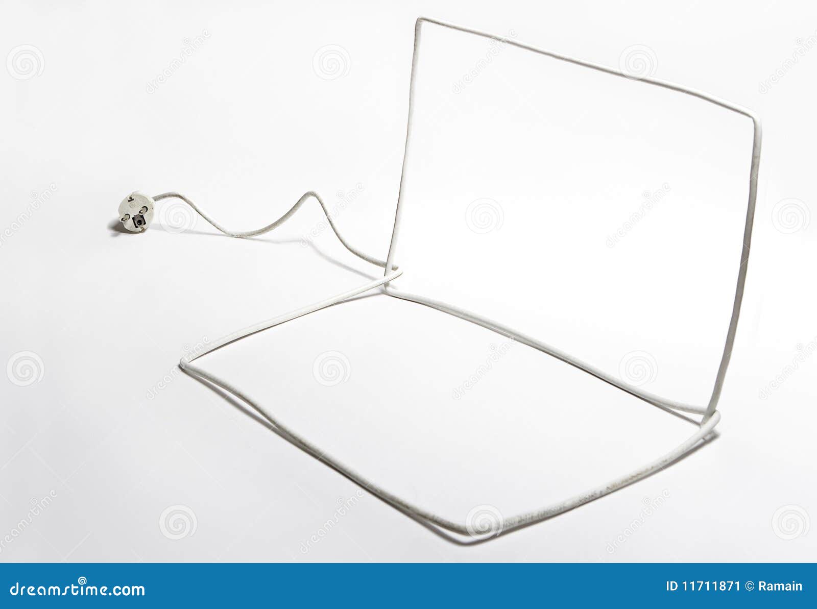 The Laptop Made of a White Cable Stock Image - Image of communication ...