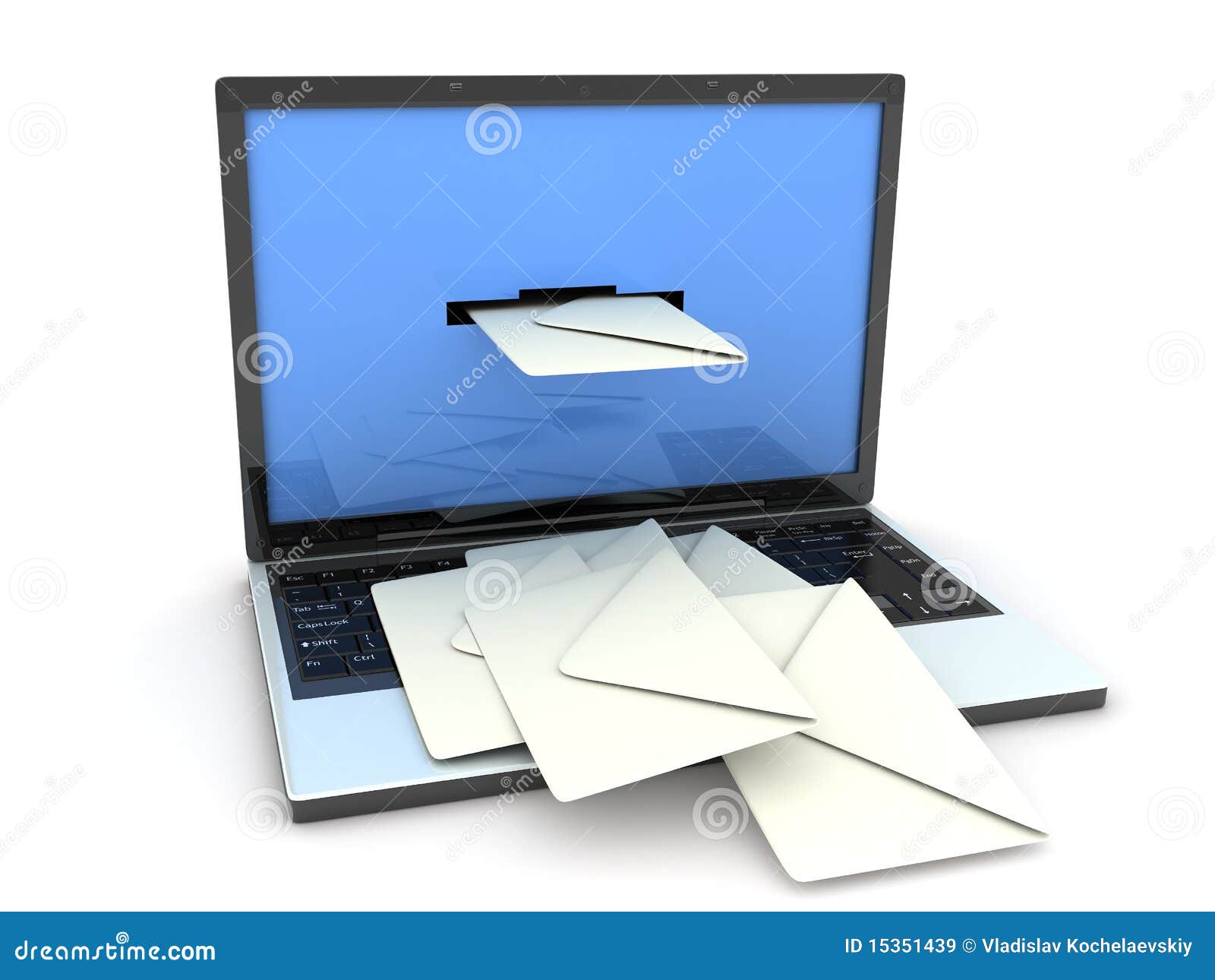 Laptop and mail stock illustration. Illustration of delivery - 15351439