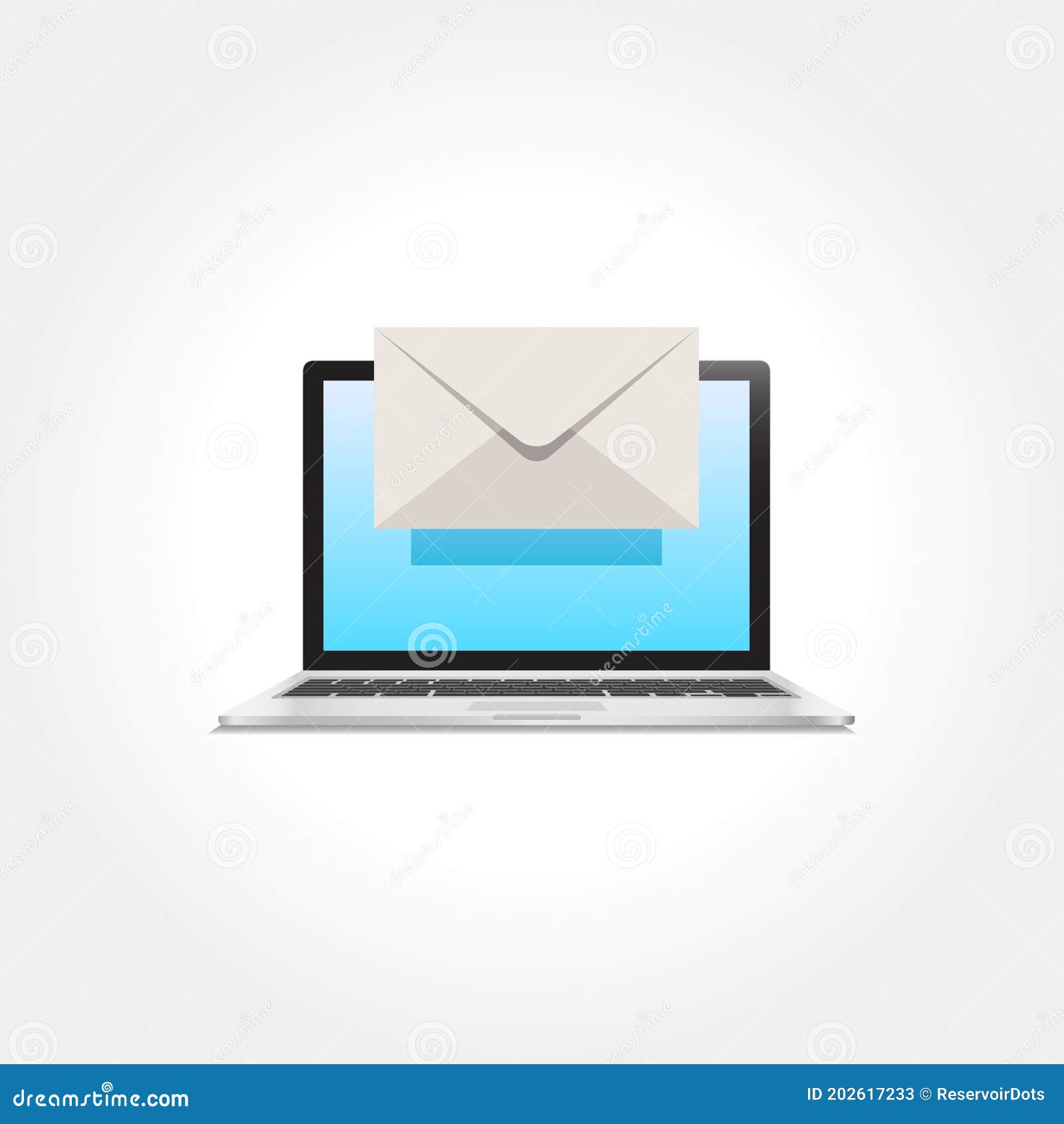 Laptop Mail Notification Icon Stock Vector - Illustration of send ...