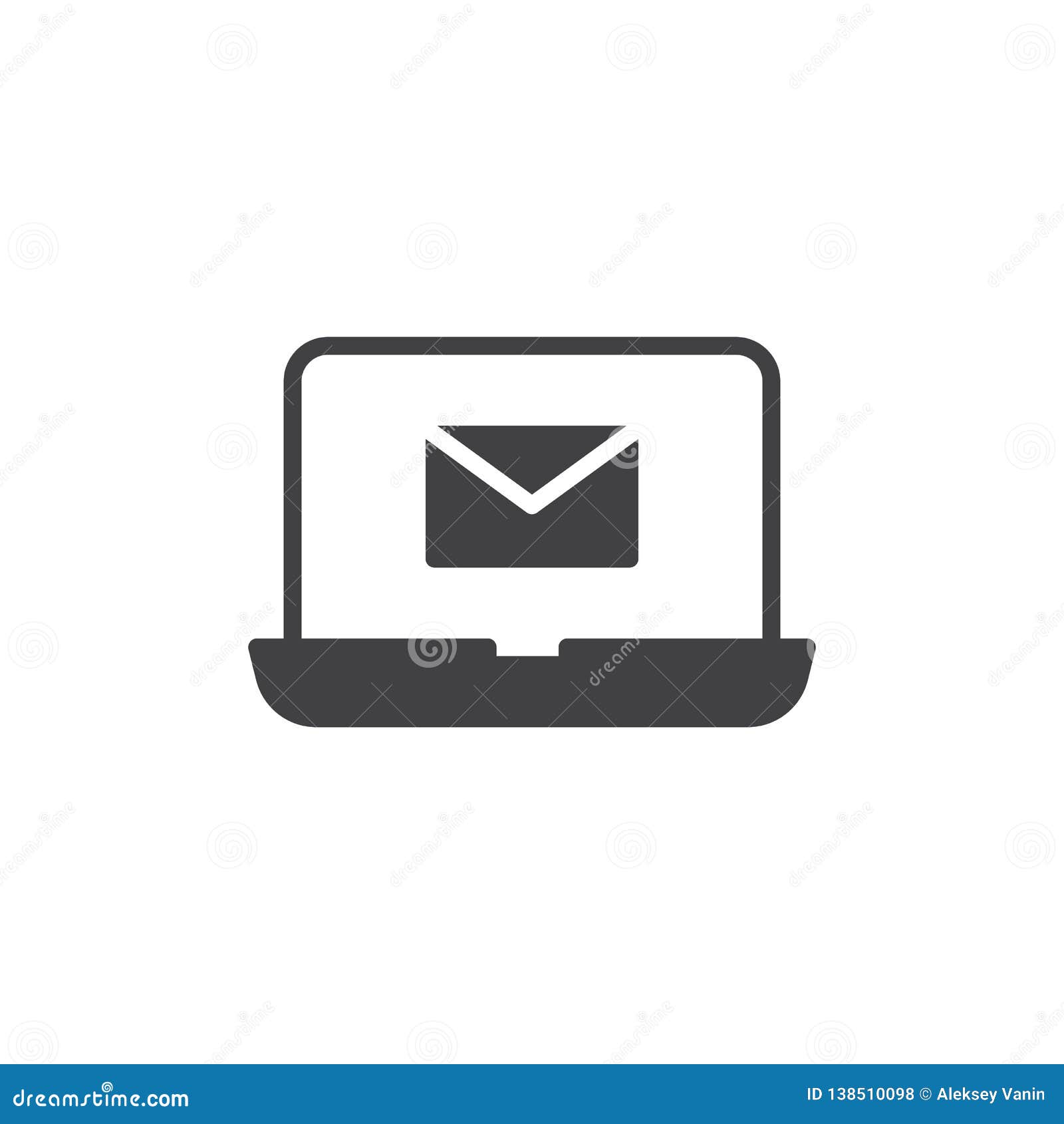 Laptop With Mail Symbol Flat Framed Icons Stock Photo | CartoonDealer ...